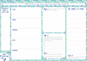 Organisation de la semaine